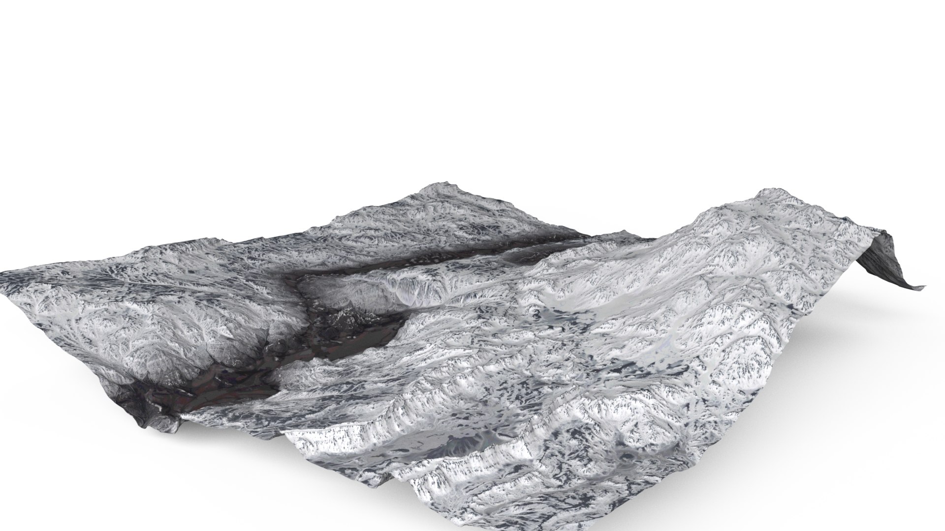 3D Snow Covered And Icy Terrain - TurboSquid 2178131