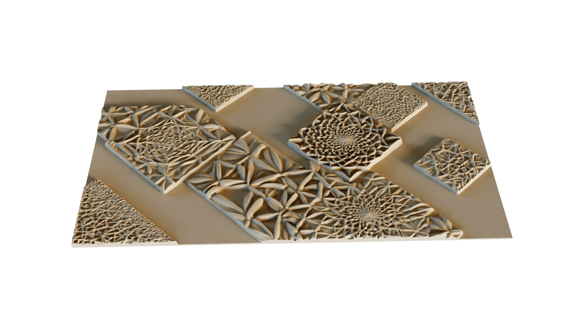 3D Mural Decor Set Wall Panel 19 Model - TurboSquid 2183117
