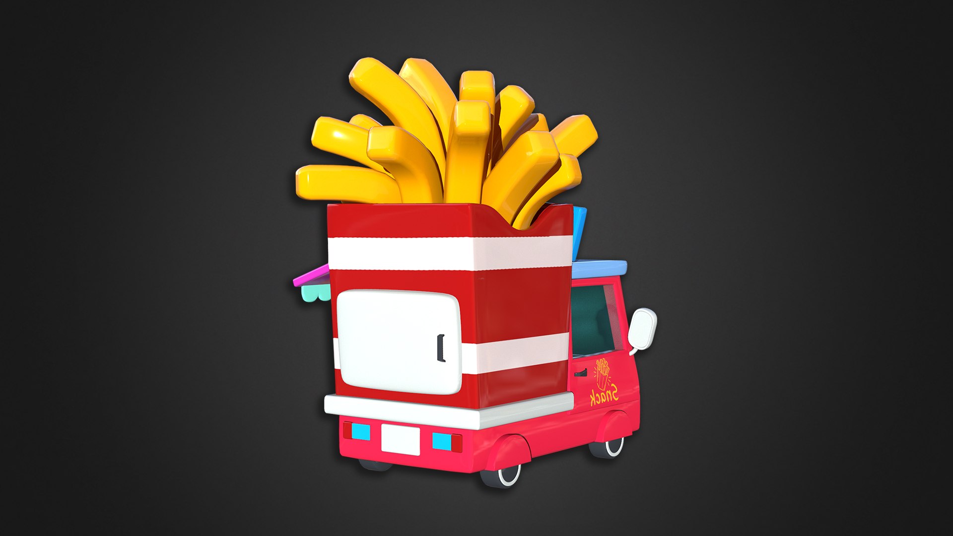 Asset - Cartoons - Food Car - Potato Snacks Car 3D - TurboSquid 2159011