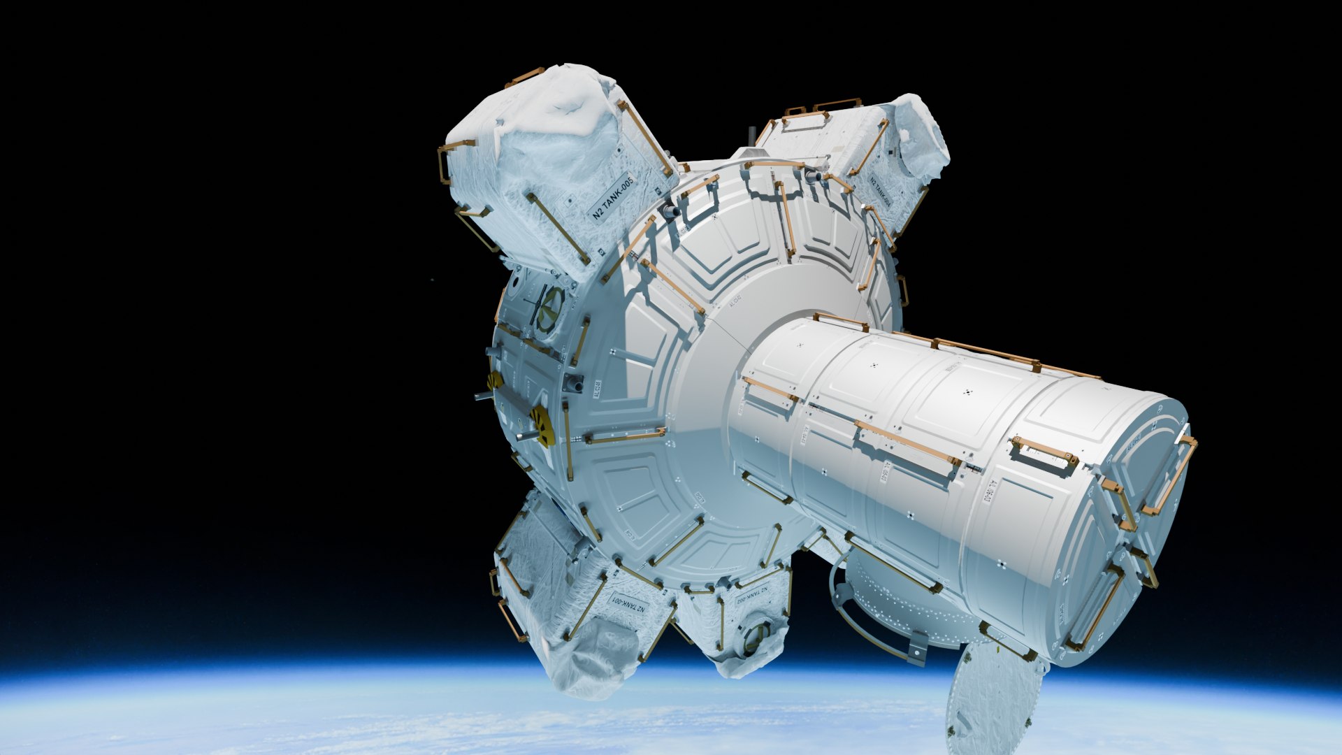 3D ISS Quest Joint Airlock Exterior Interior Low Poly - TurboSquid 2224396