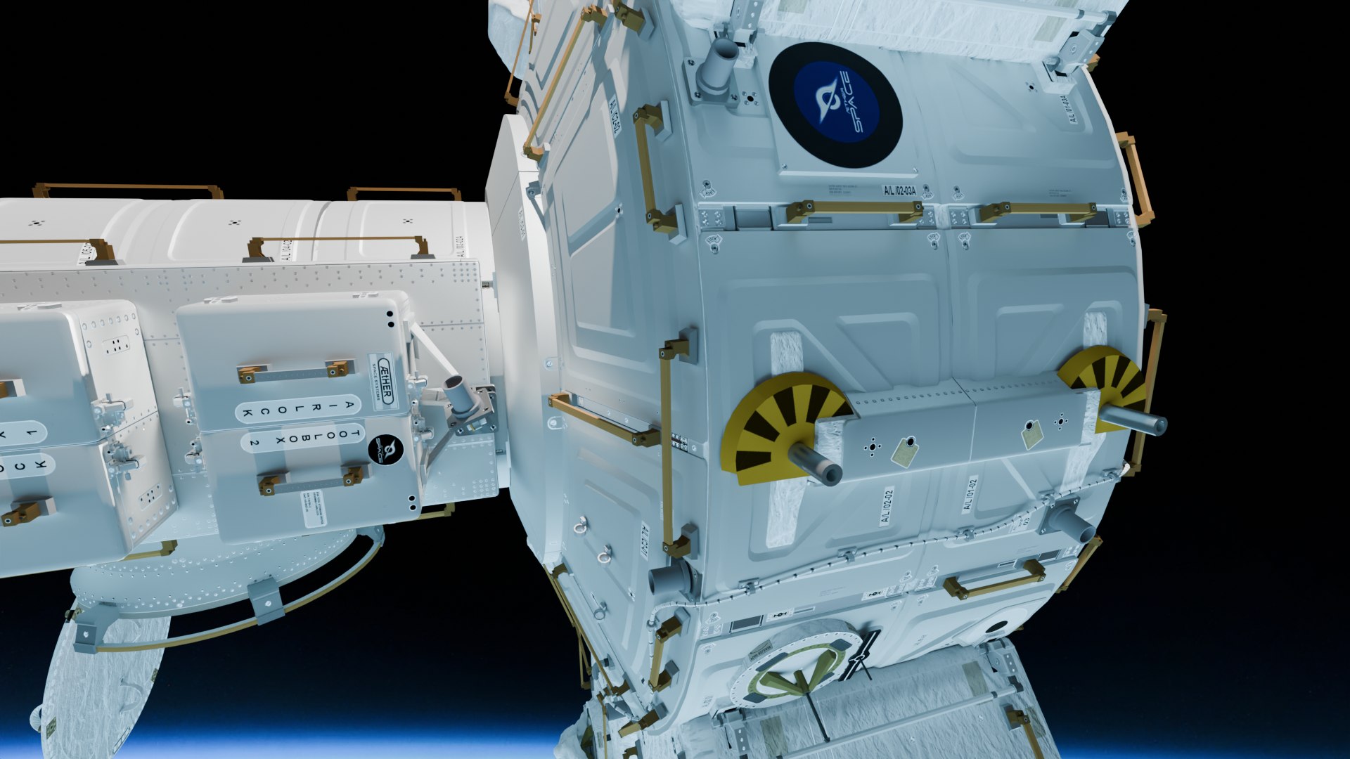 3D ISS Quest Joint Airlock Exterior Interior Low Poly - TurboSquid 2224396