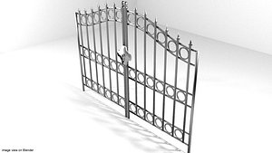 3d steel gate door model