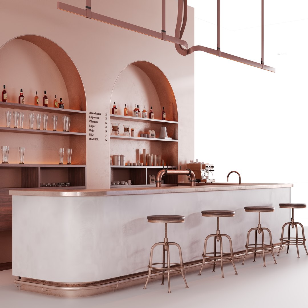 Stylish Bar Counter 3D Model - TurboSquid 2219414