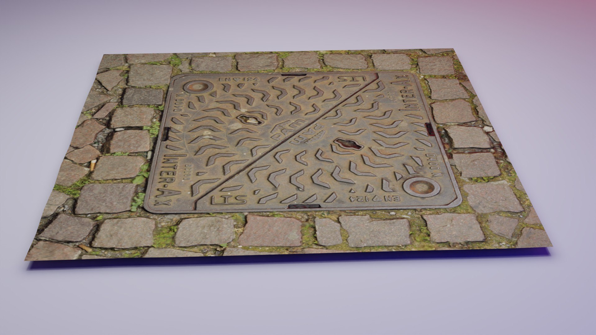 3D Ultra-realistic cover manhole 01 low poly 3D model model ...