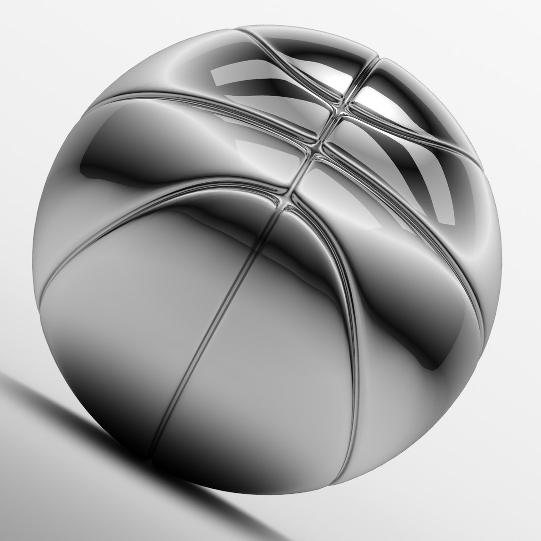 chrome basket ball 3d model