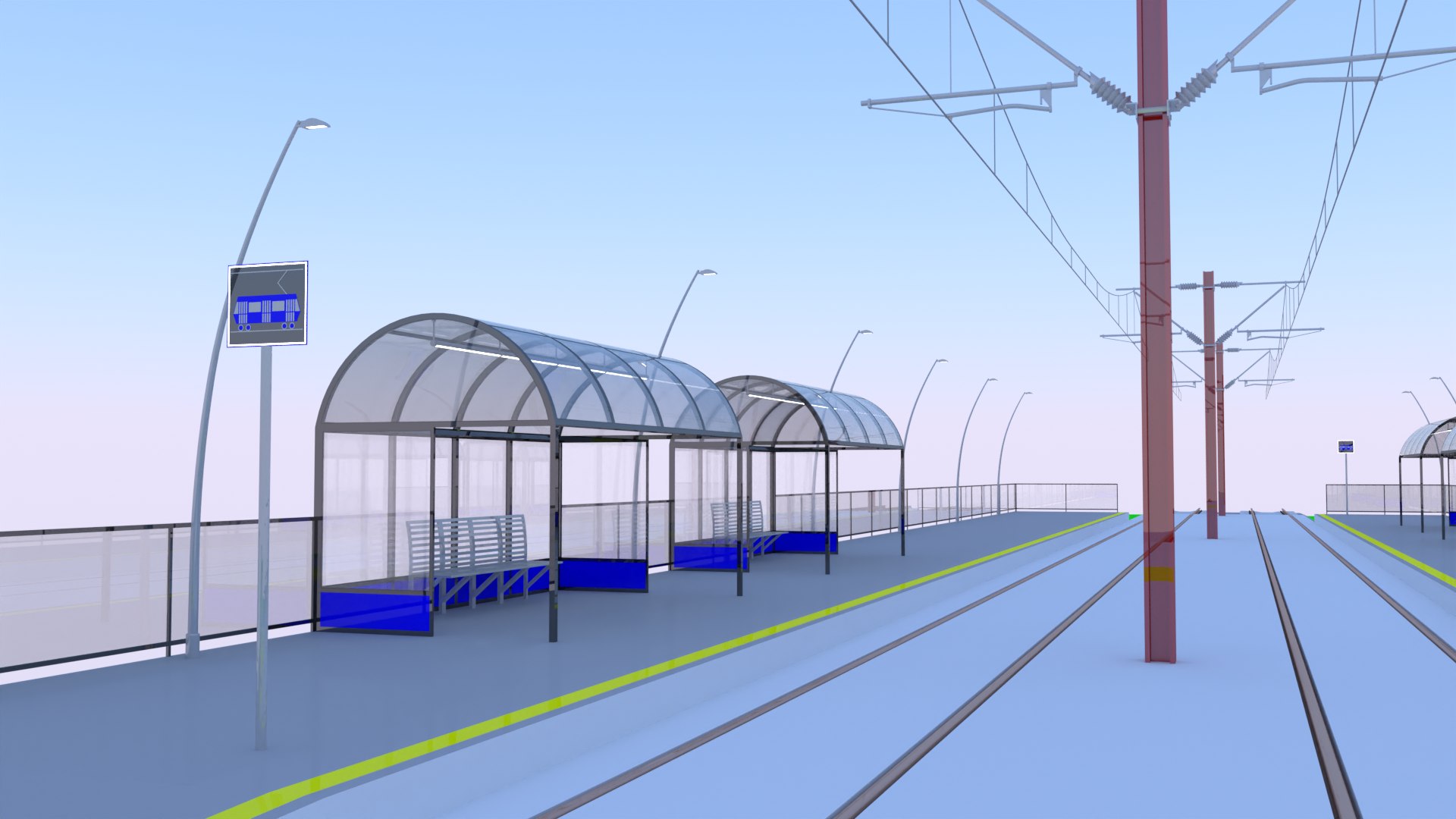 3D Tram stop II model - TurboSquid 2150972