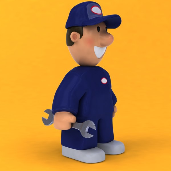 3D fun garage mechanic rigged biped - TurboSquid 1338312
