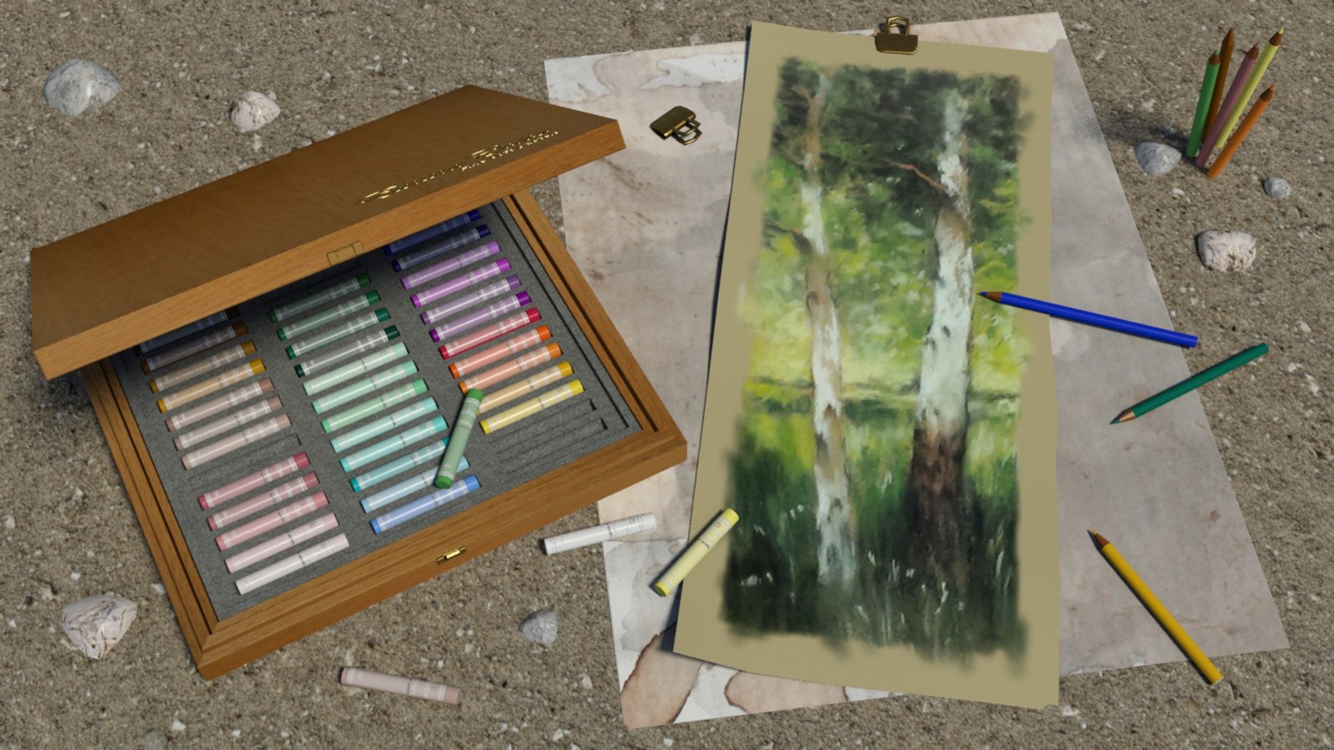 Soft Pastels 3d Model