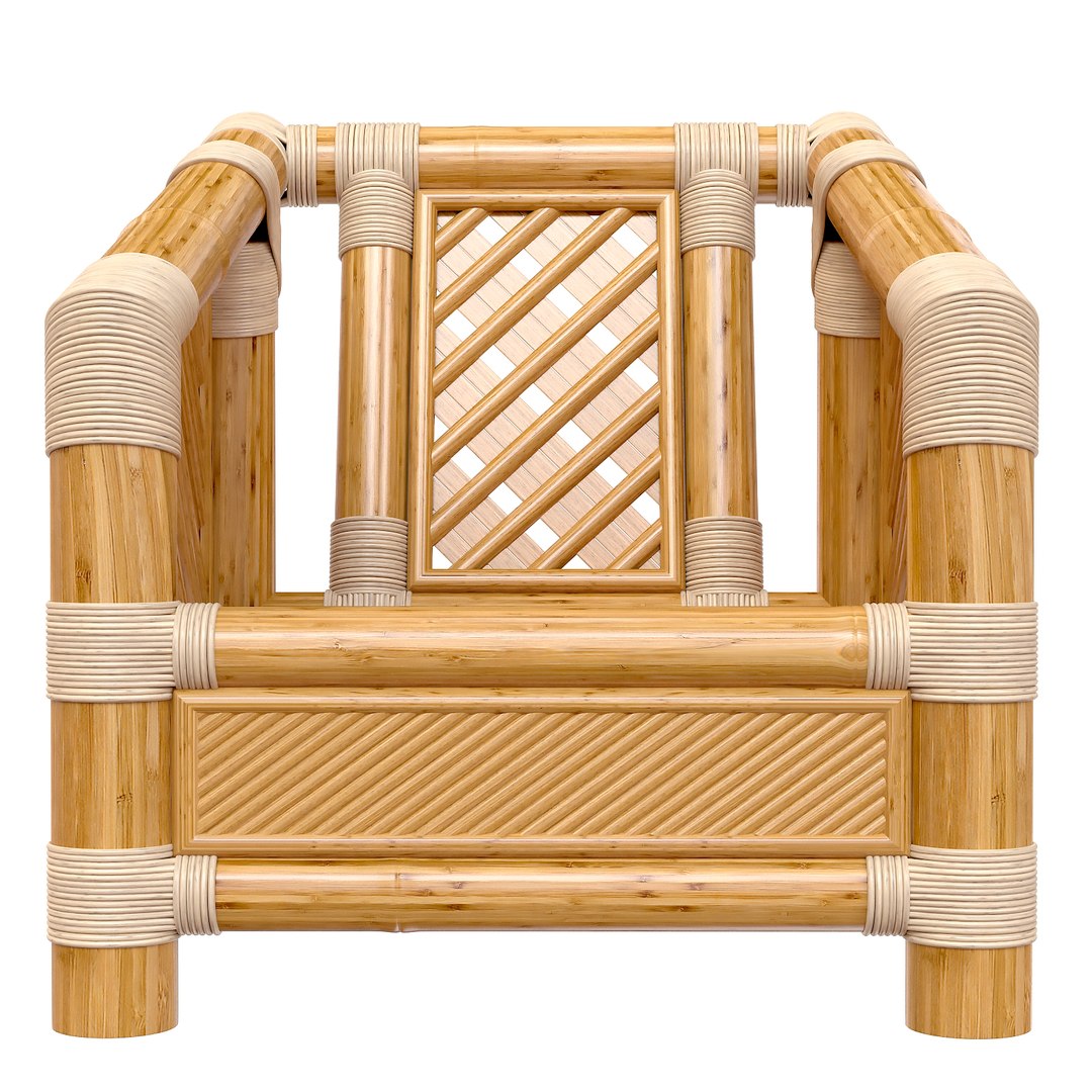 Restaurant Bamboo Chair With Wicker Planks 3D Model - TurboSquid 1792136