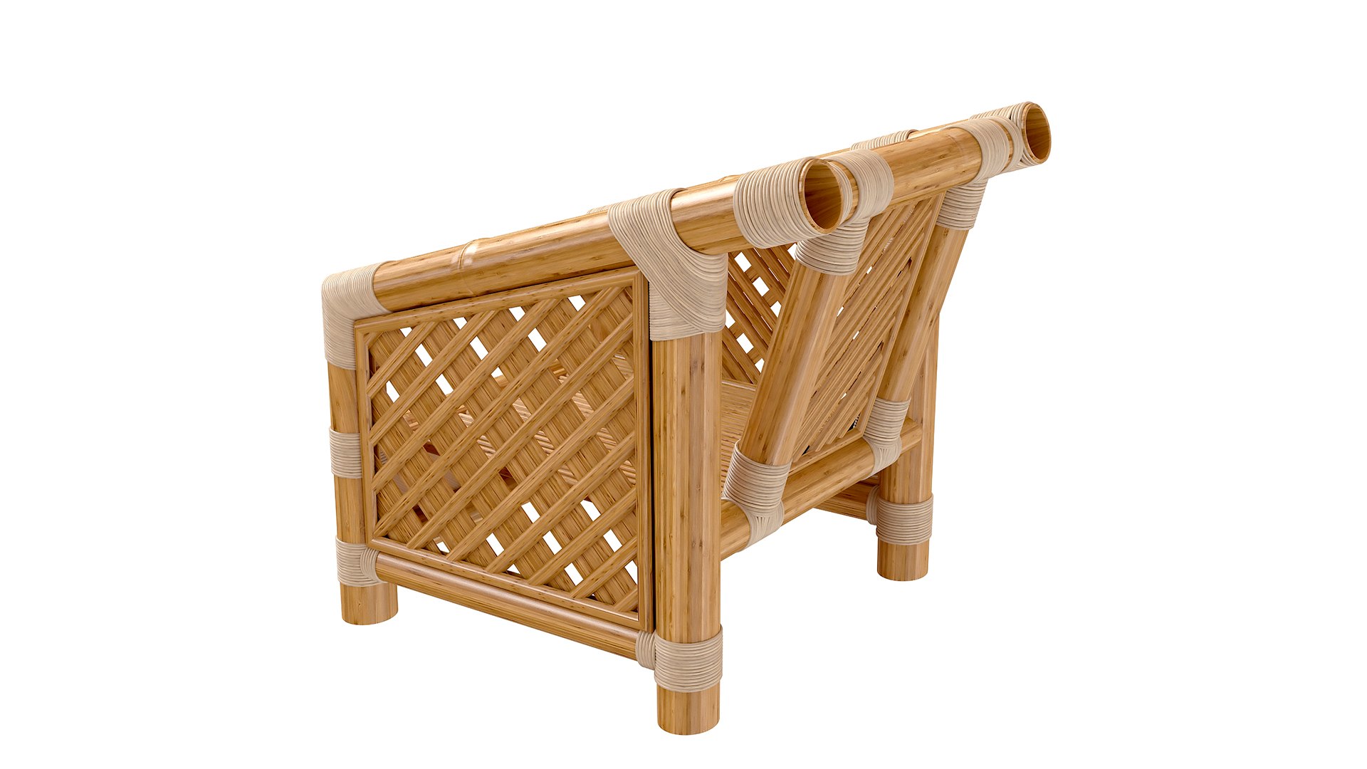 Restaurant Bamboo Chair With Wicker Planks 3D Model - TurboSquid 1792136