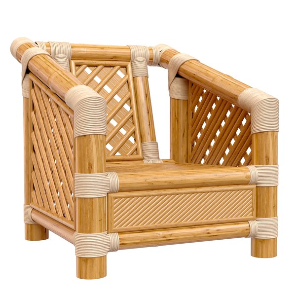3D модель Ресторан Bamboo Chair с плетеными досками - TurboSquid 1792136
