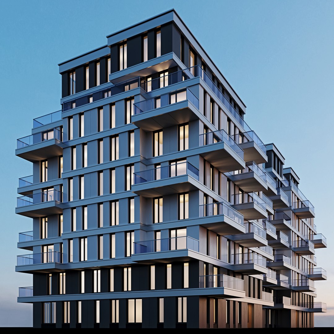 3D Modern Residential Building - TurboSquid 1556811