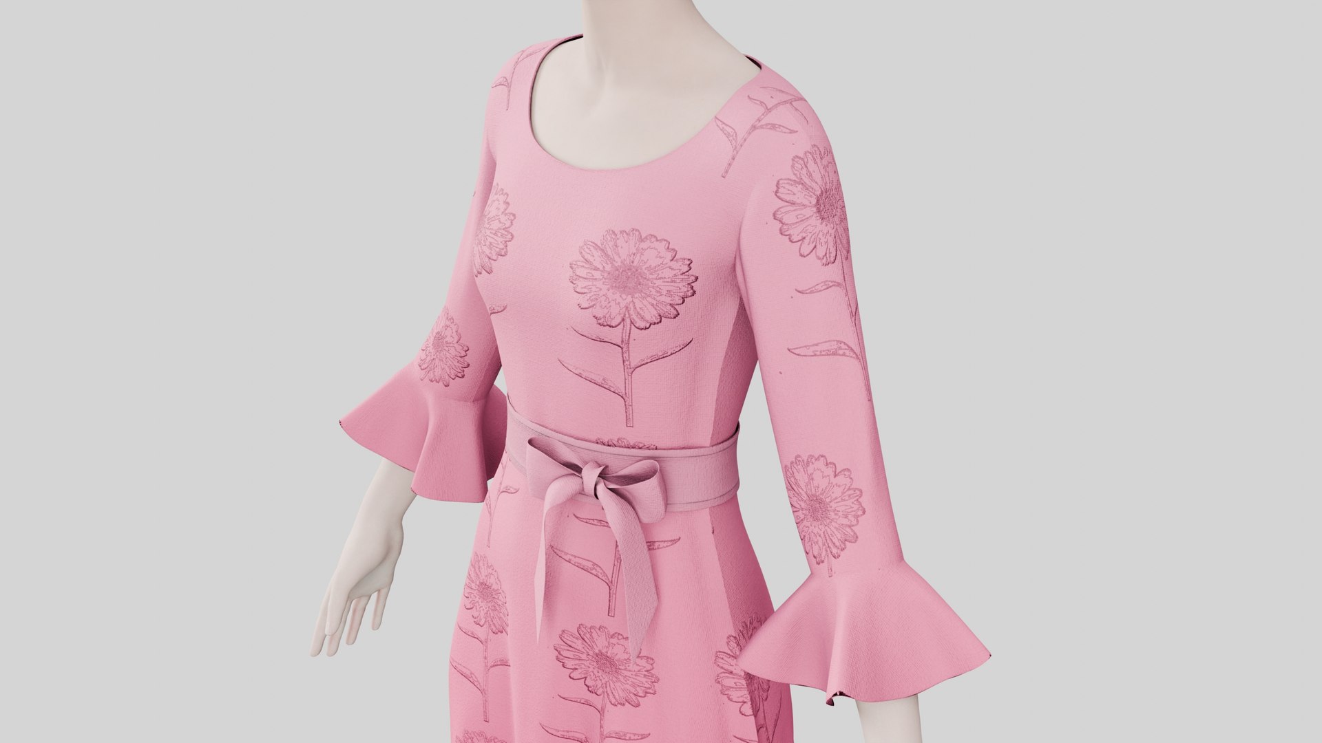 3D Dress 03 Tickle Me Pink - TurboSquid 2428628