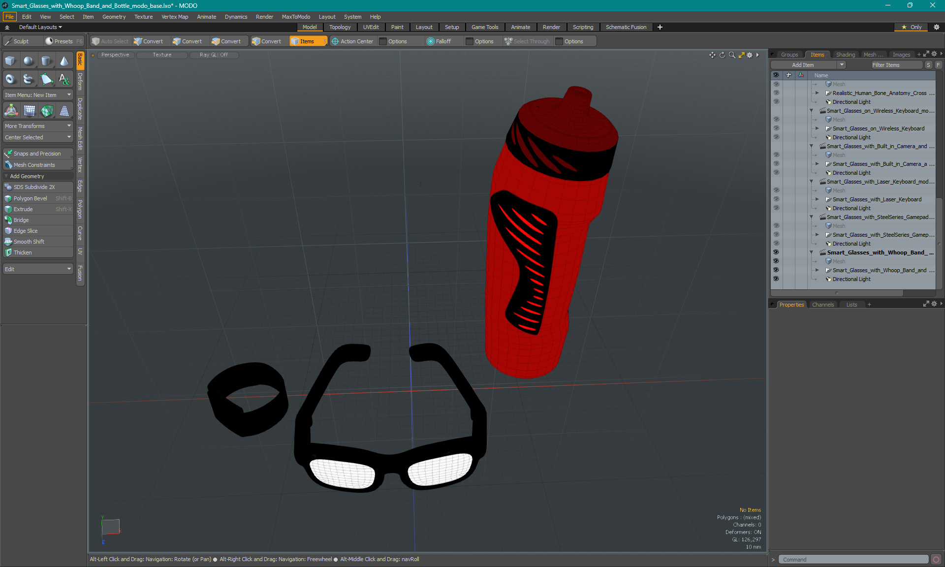 modelo 3d Gafas inteligentes con banda Whoop y botella - TurboSquid 2369023