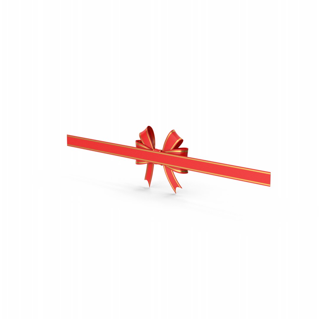 Red Gift Bow Ribbon 3D Model - TurboSquid 2233358
