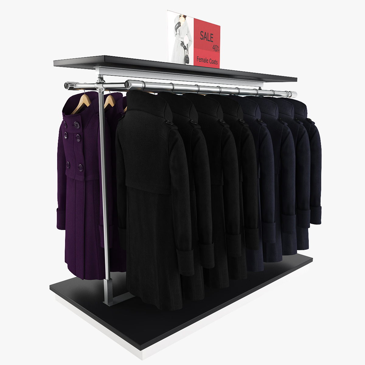 3d model female coats rack 1