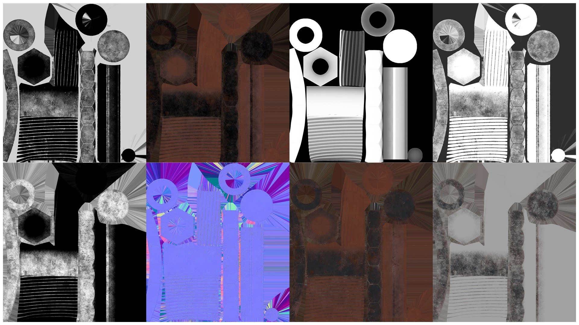 Old Rusty Iron Hex Bolt Set 3D model - TurboSquid 2116315