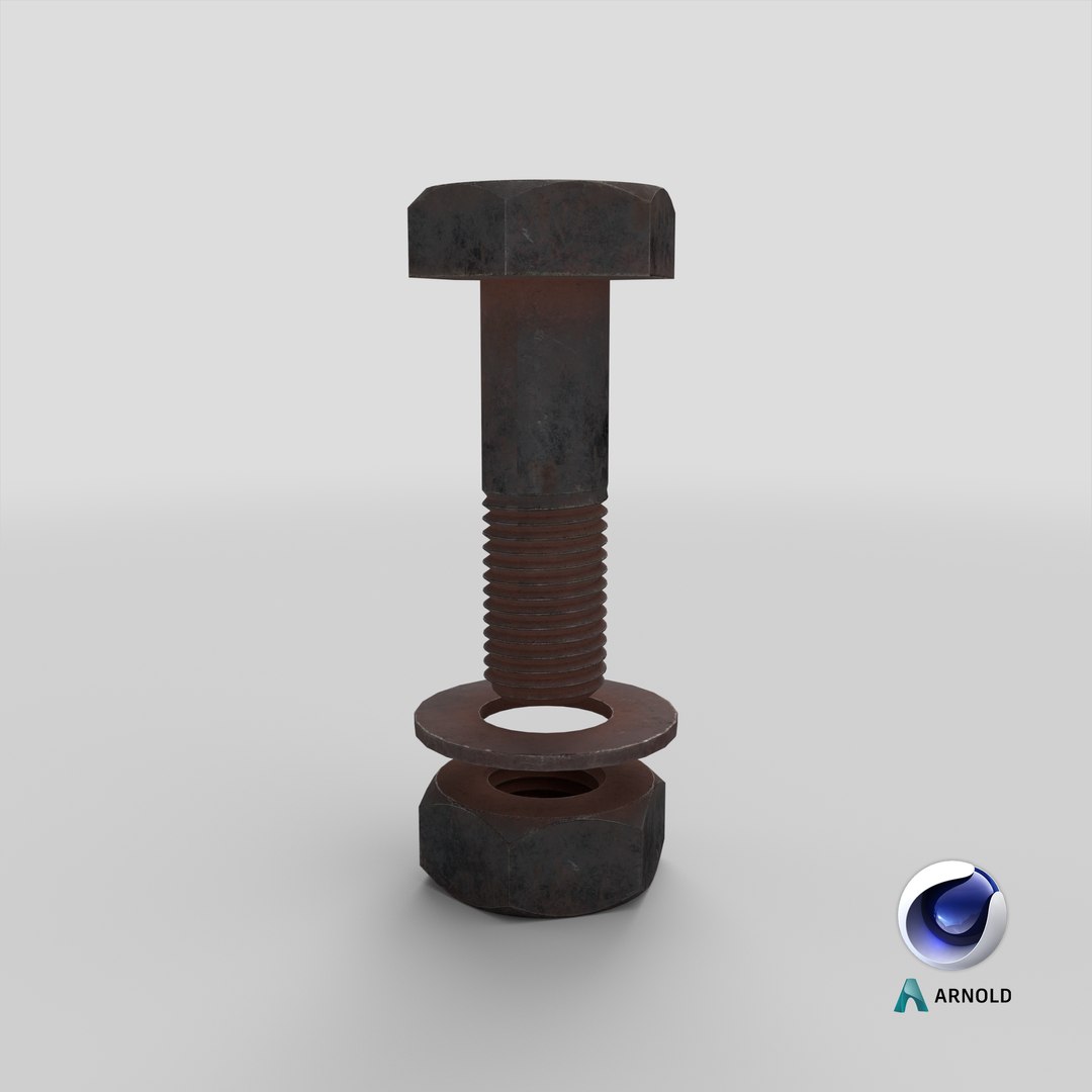 Old Rusty Iron Hex Bolt 3D model - TurboSquid 2116315