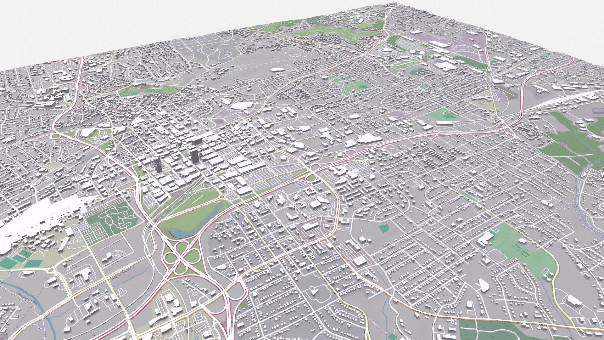 3D model Cityscape Winston Salem USA - TurboSquid 2167508