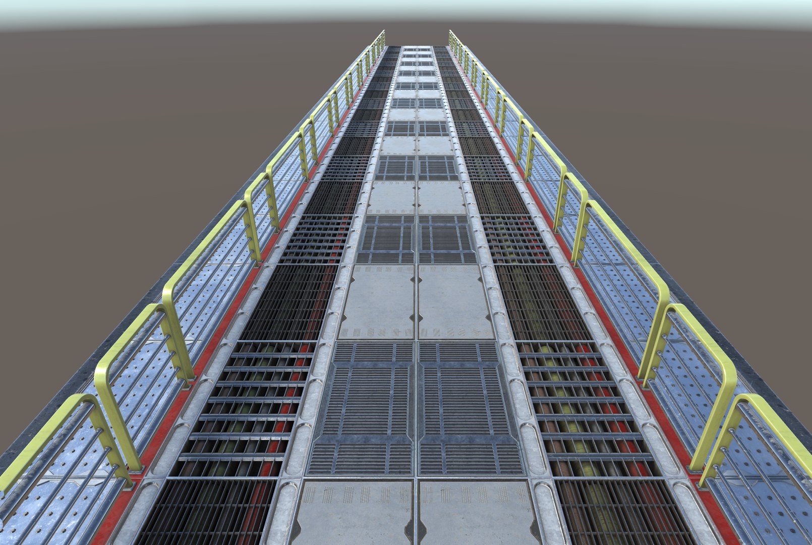 3D Modular Sci-Fi Floor Bridge Corridor Blocks 4K PBR Material Lowpoly ...