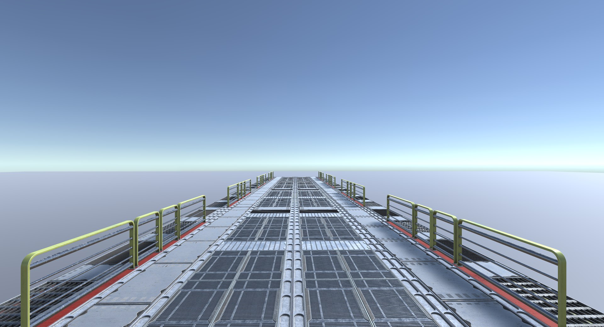 3D Modular Sci-Fi Floor Bridge Corridor Blocks 4K PBR Material Lowpoly ...