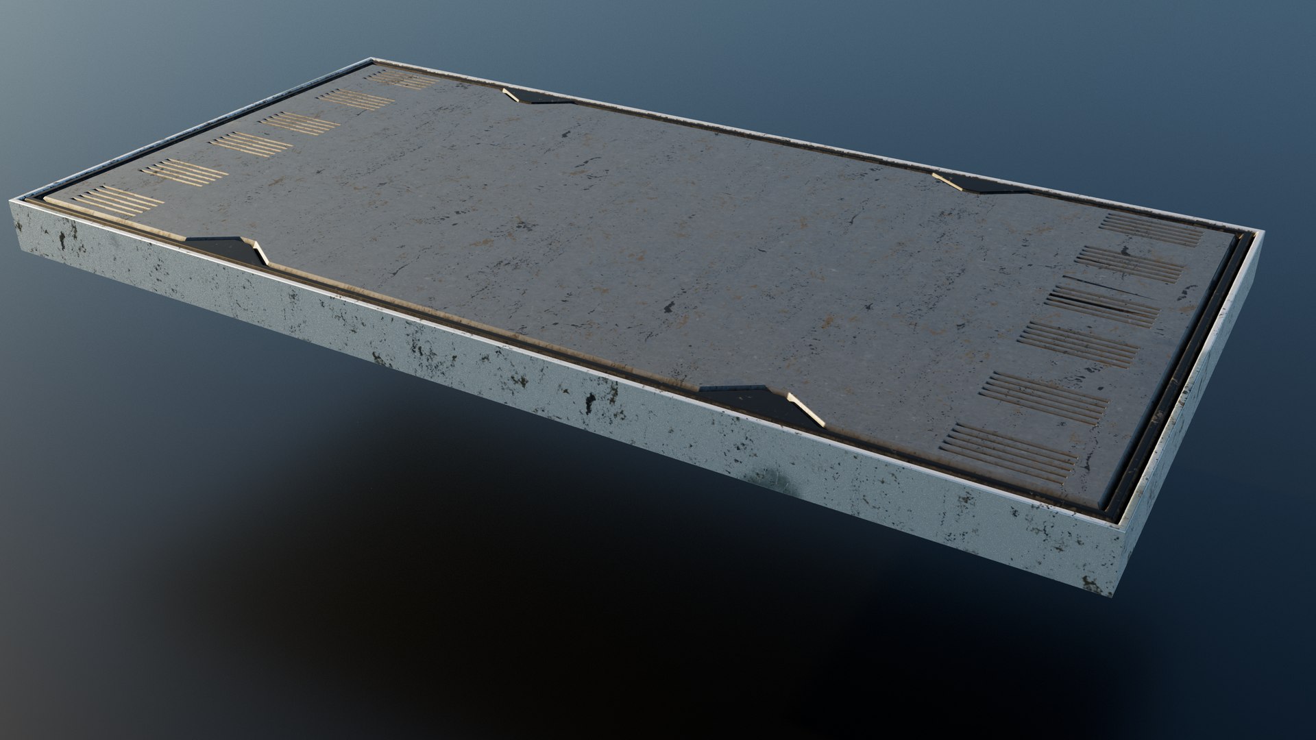 3D Modular Sci-Fi Floor Bridge Corridor Blocks 4K PBR Material Lowpoly ...