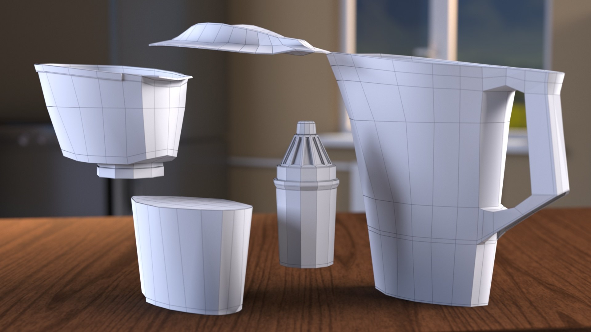 Water Pitcher With Filter 3D Model - TurboSquid 2111131