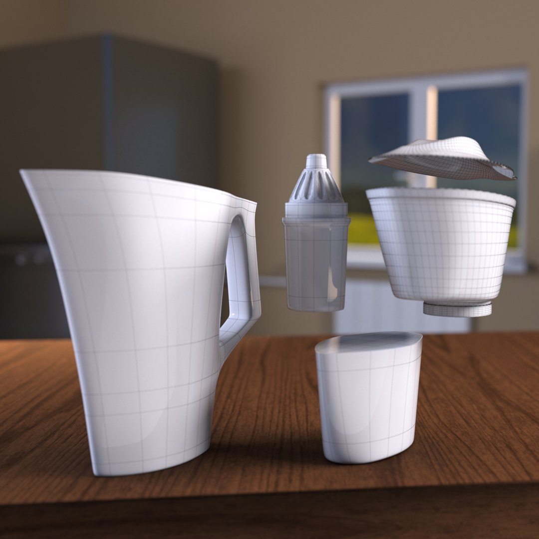Water Pitcher With Filter 3D Model - TurboSquid 2111131