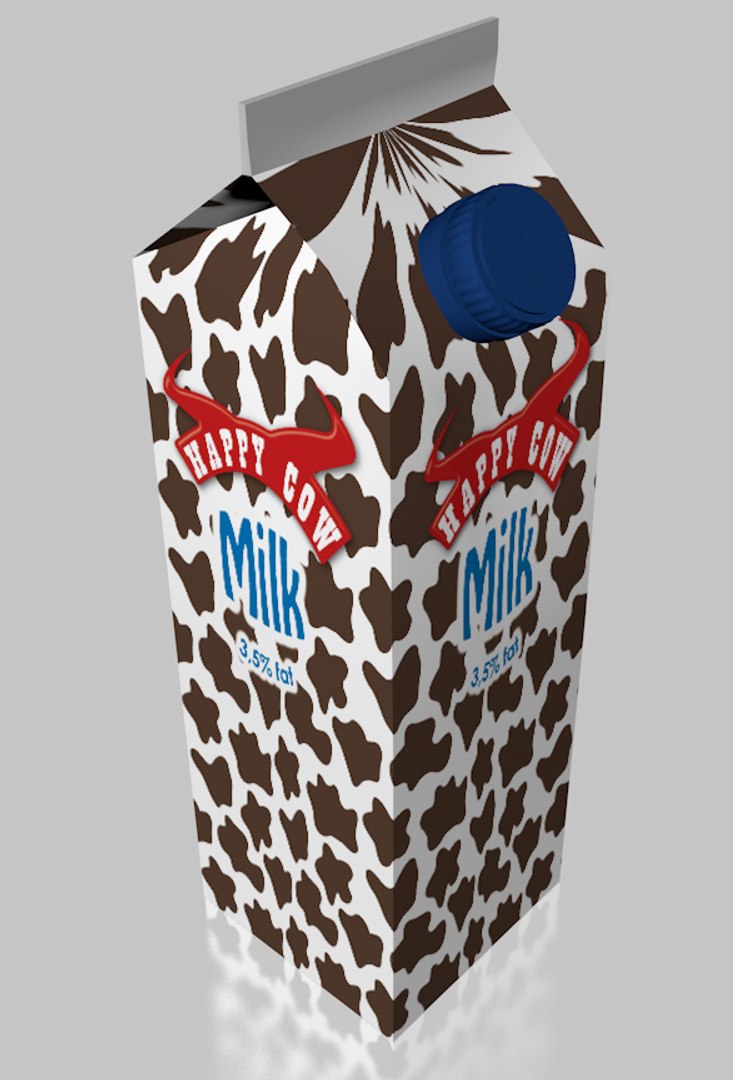 3d Model Milk Brick