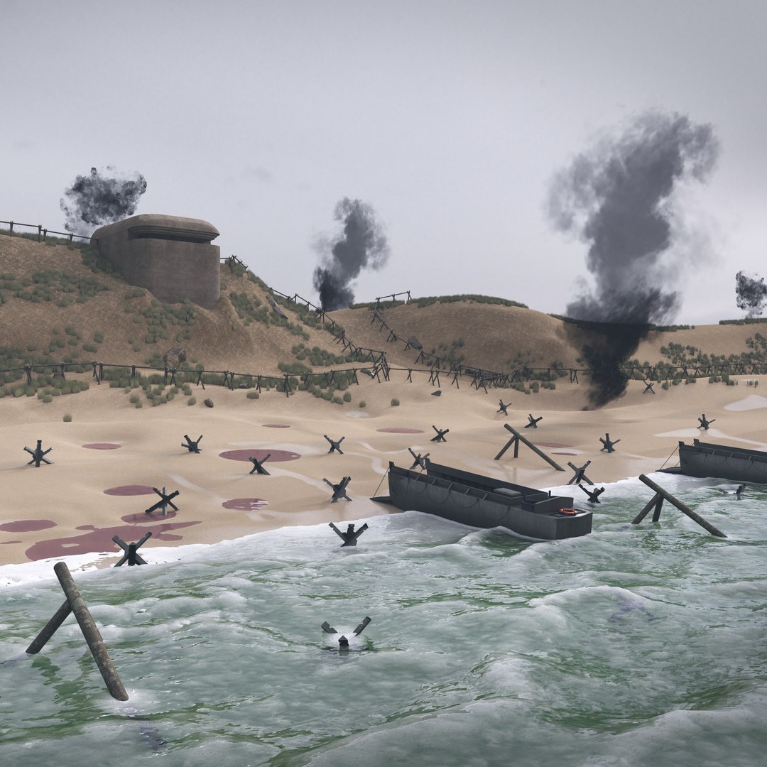 3D Normandy Beach WW2 Model - TurboSquid 1765025