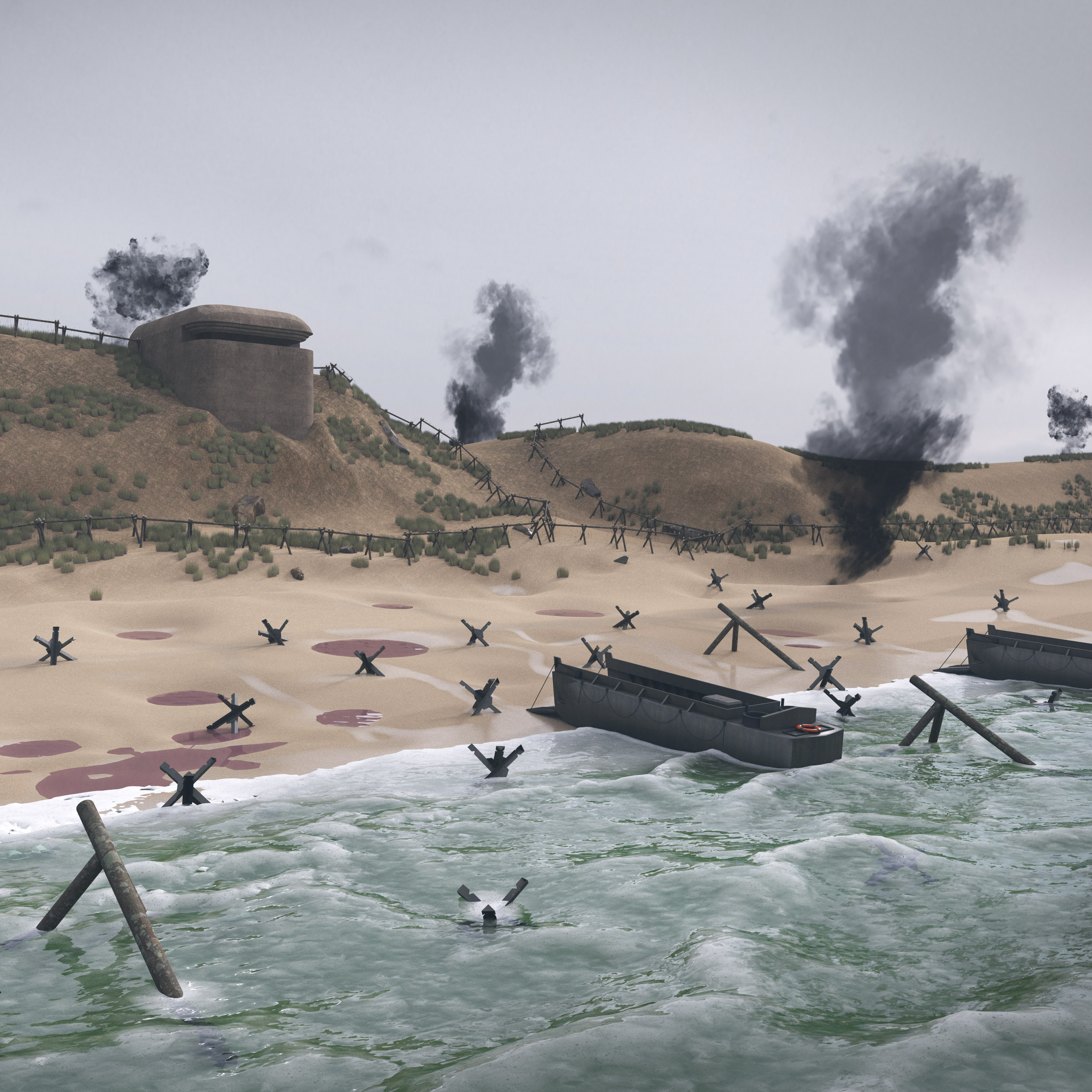3D Normandy Beach WW2 model - TurboSquid 1765025