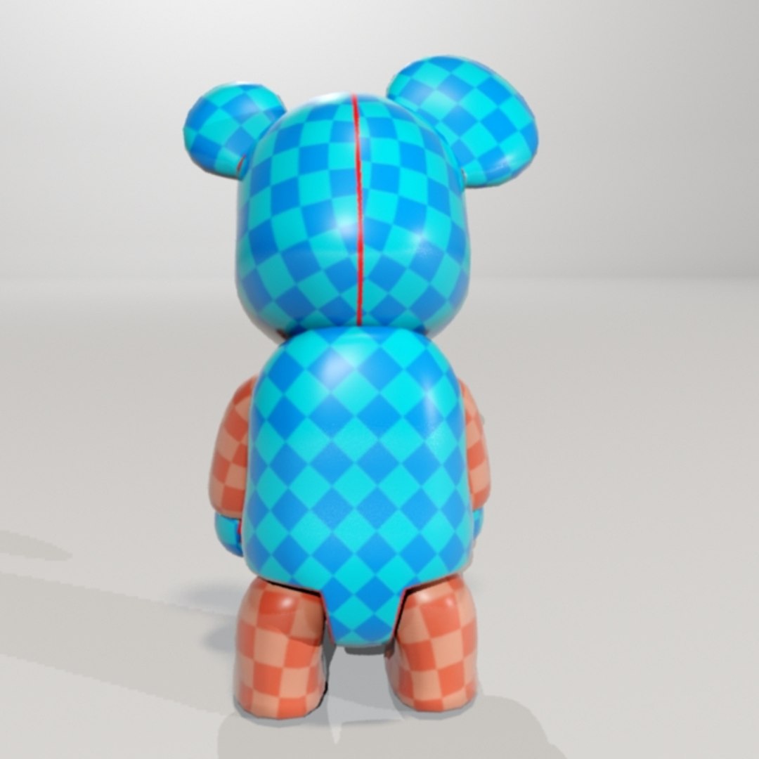 3d bear vinyl toy paintable model