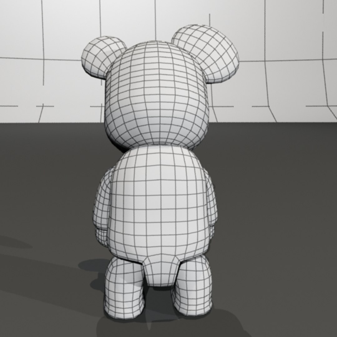 3d bear vinyl toy paintable model