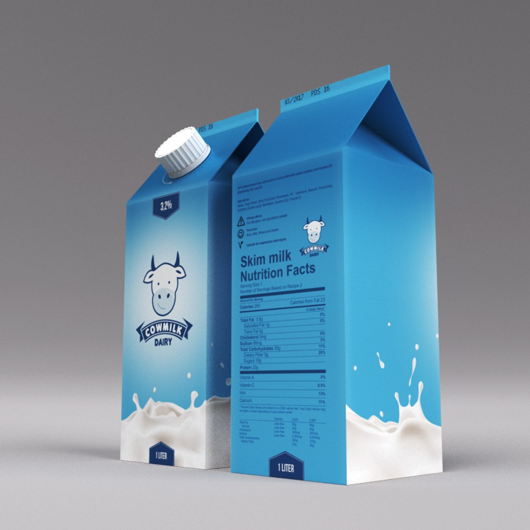 Milk Carton 3d Obj