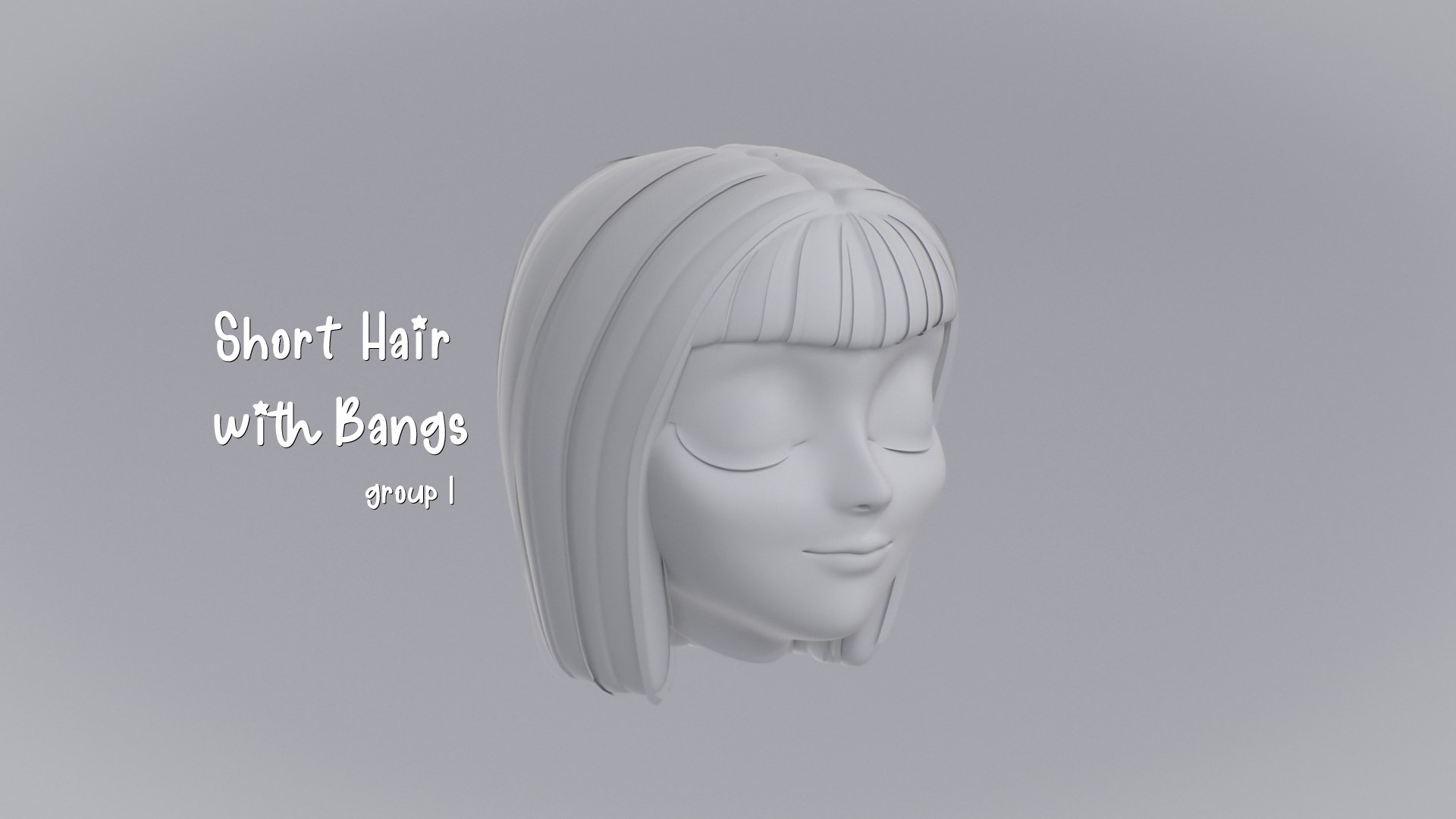 3D Short Hair Bangs - TurboSquid 1956830