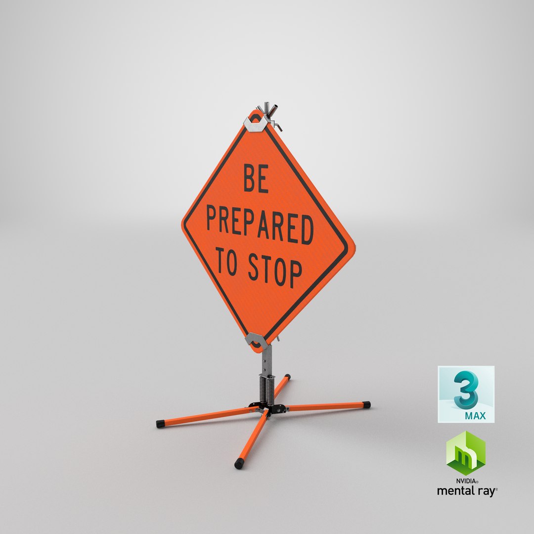 Movable Road Work Sign Prepared To Stop Clean And Dirty Model ...