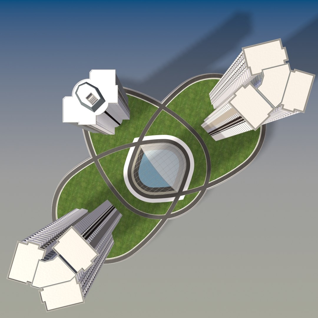 3d Model Of Skyscraper Building Twin Star