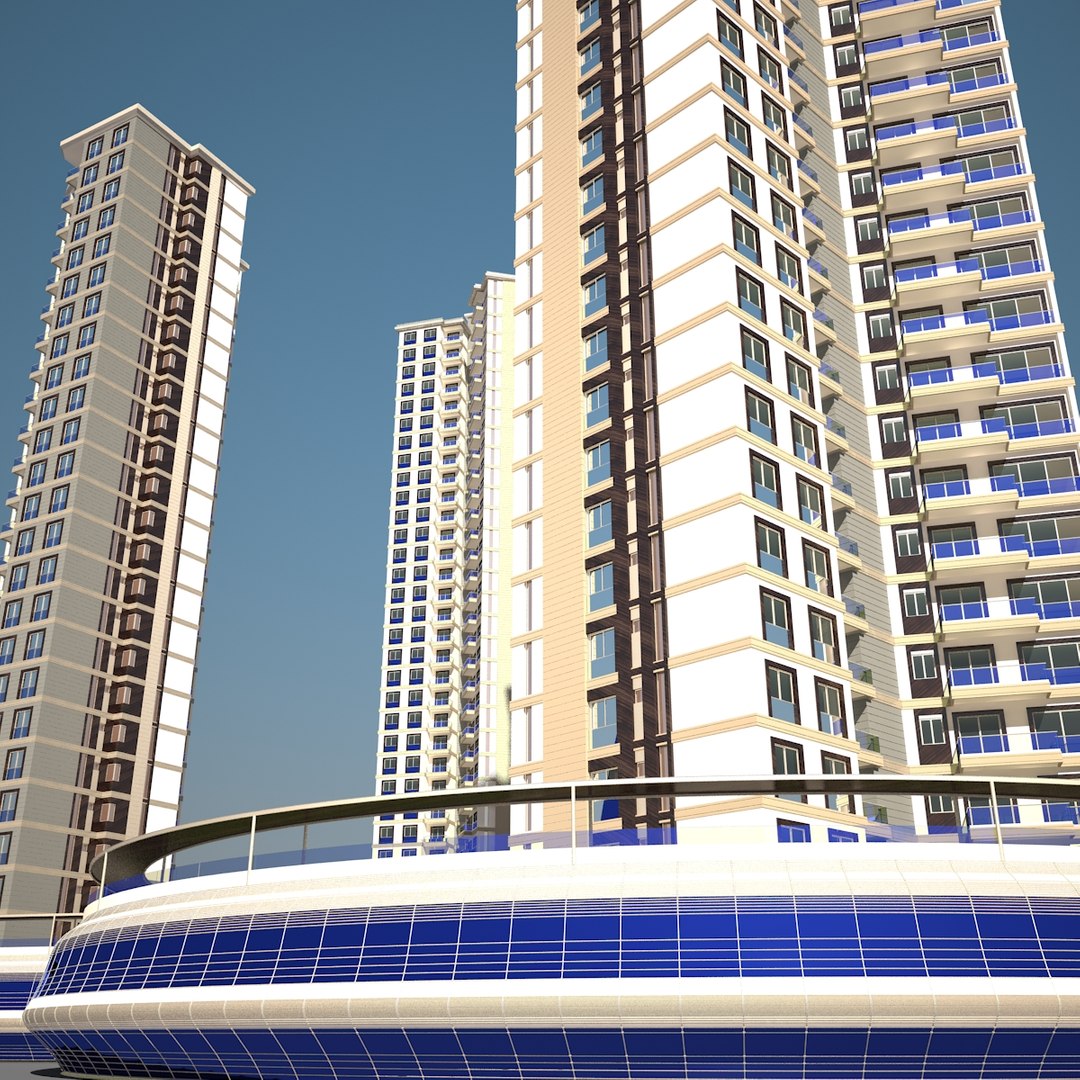 3d Model Of Skyscraper Building Twin Star