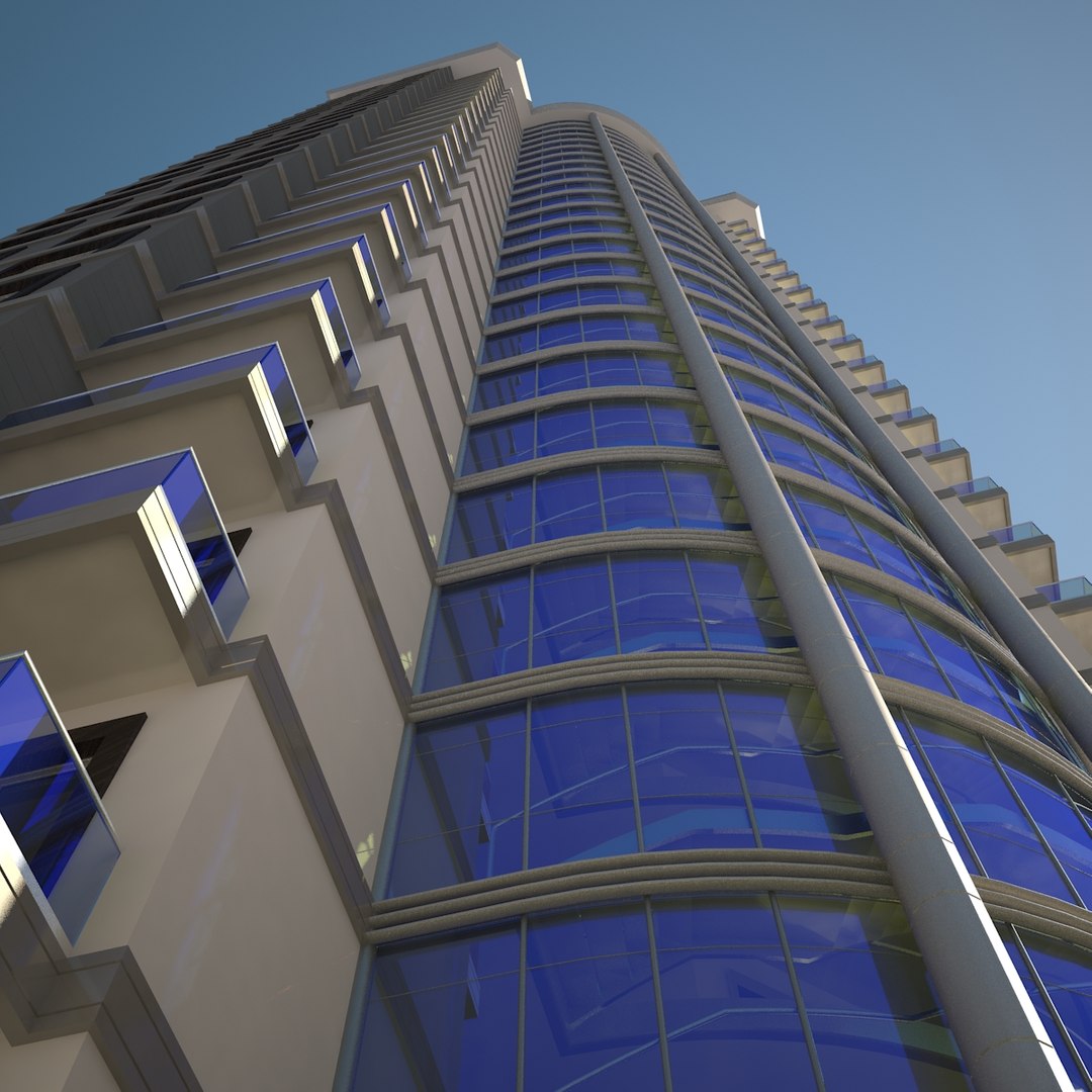 3d Model Of Skyscraper Building Twin Star