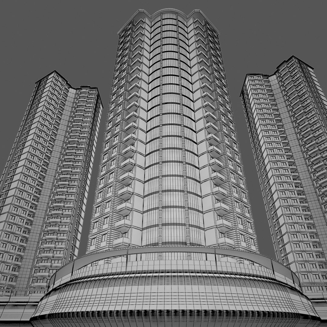 3d Model Of Skyscraper Building Twin Star