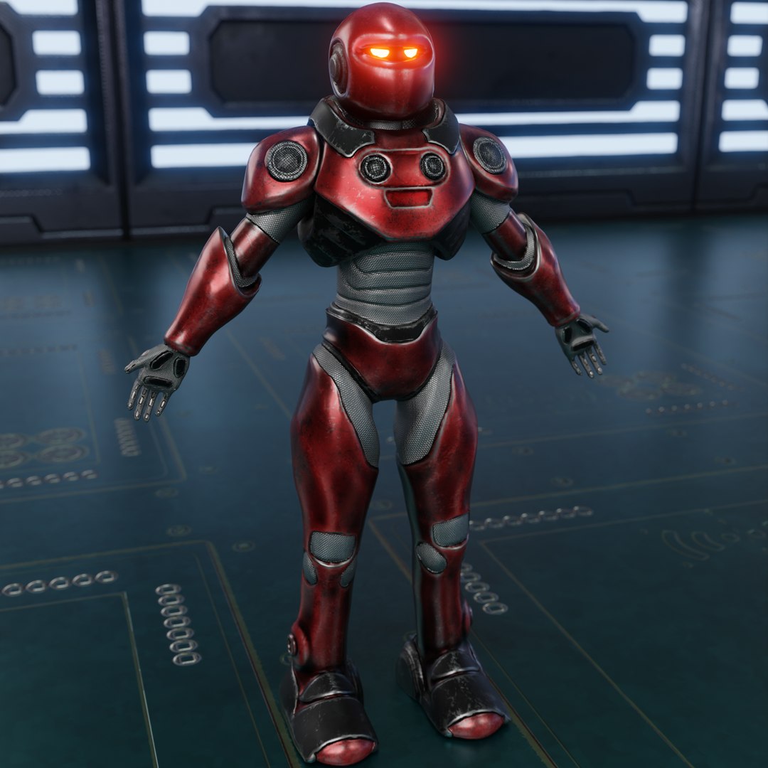 Robot Guard Sci Fi Character Futuristic Rigged Animation Game 3D Model - TurboSquid 2124051