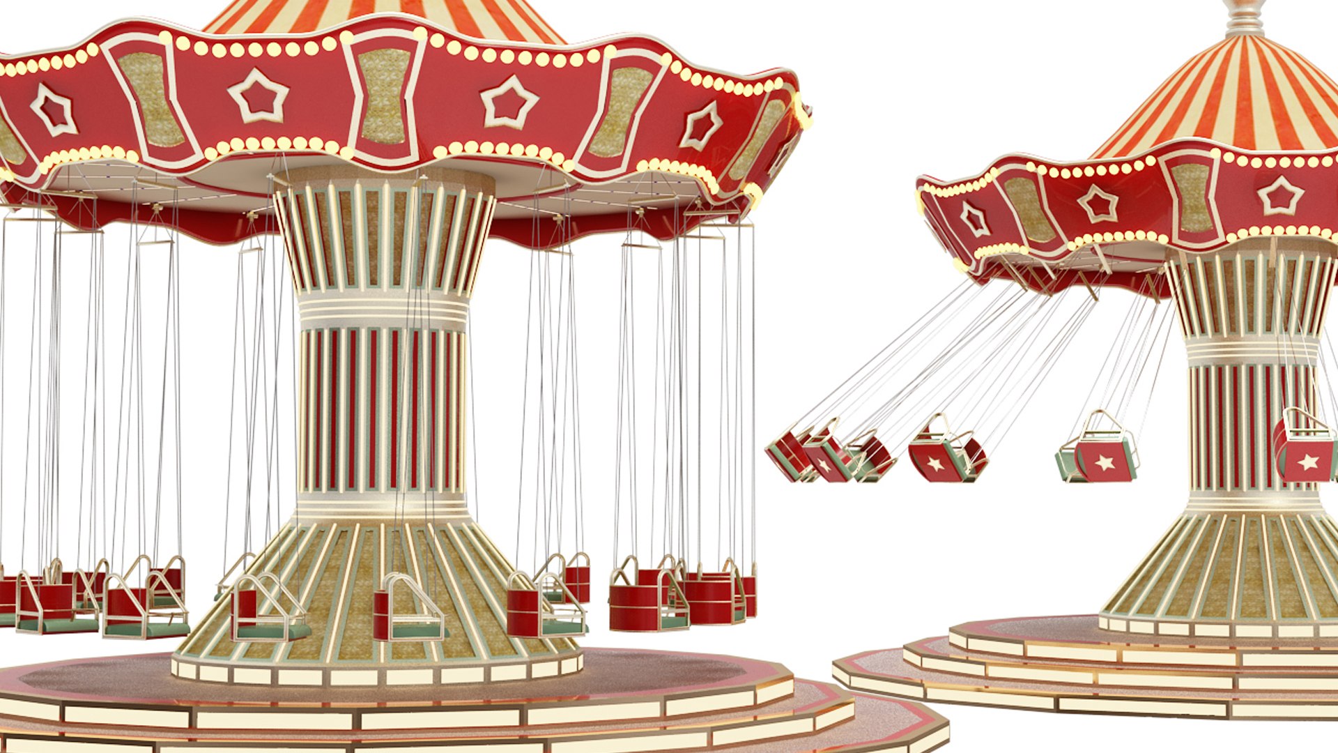 Funfair Swing 3D Model - TurboSquid 1453470