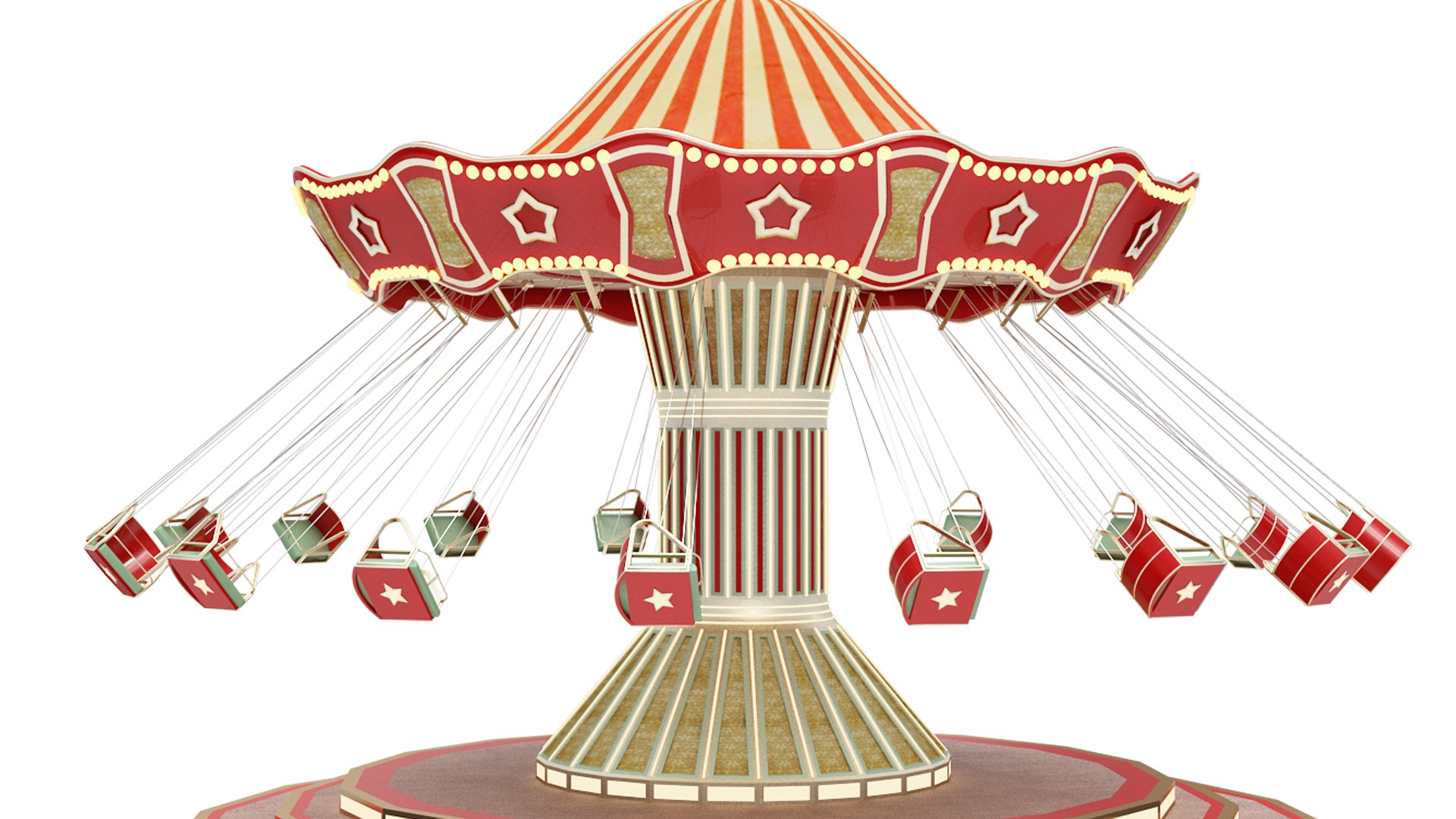 Funfair Swing 3D Model - TurboSquid 1453470
