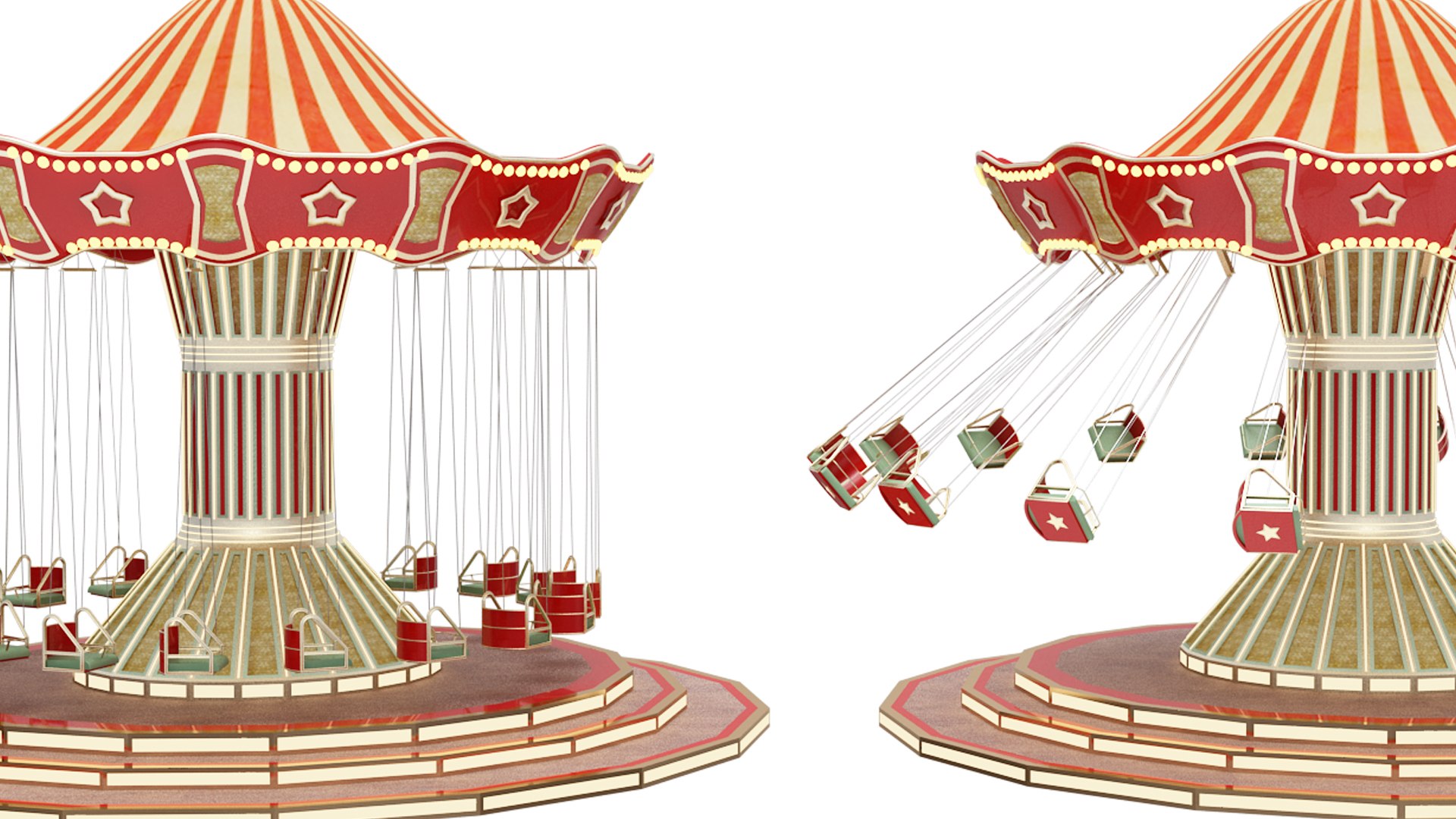 Funfair Swing 3D Model - TurboSquid 1453470