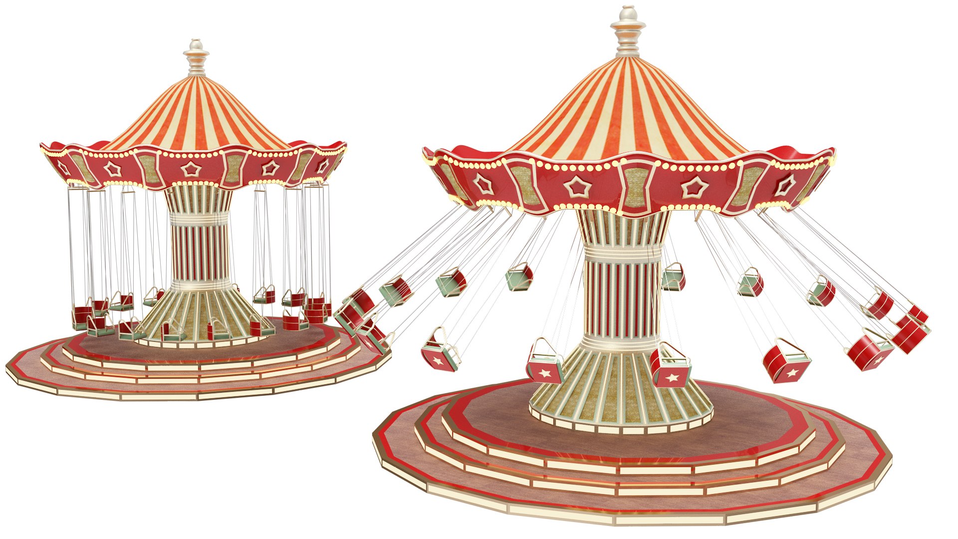 Funfair Swing 3D Model - TurboSquid 1453470