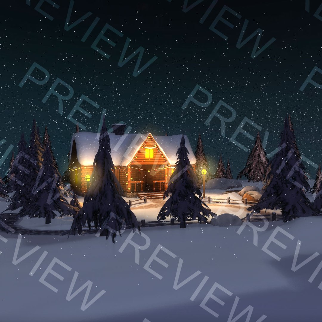 3d Complete Scene Christmas House Model