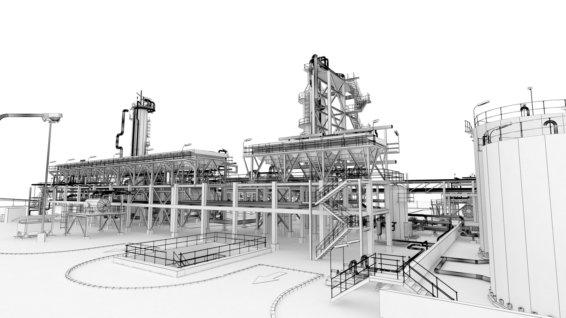 3D Gas Sweetening Plant - TurboSquid 1864547