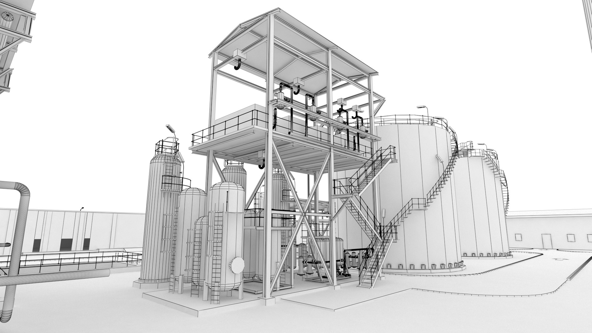 3D Gas Sweetening Plant - TurboSquid 1864547