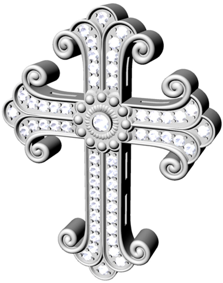 3D jewelry cross model - TurboSquid 1369477
