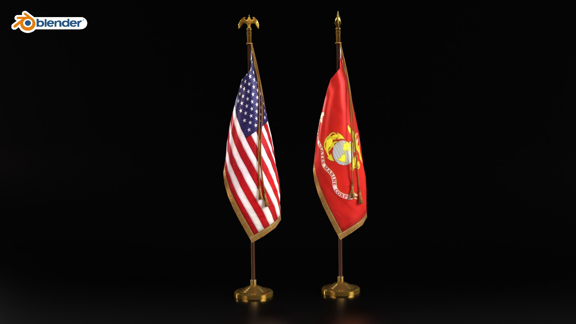 United States Flag Pack 3d X